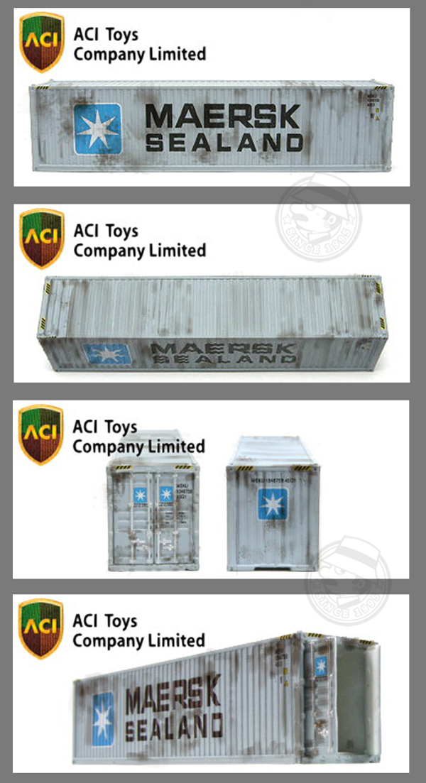 ACI Toys - 1/150 Scale - 40 Feet Container - (Version B-Worn) (set of 8)