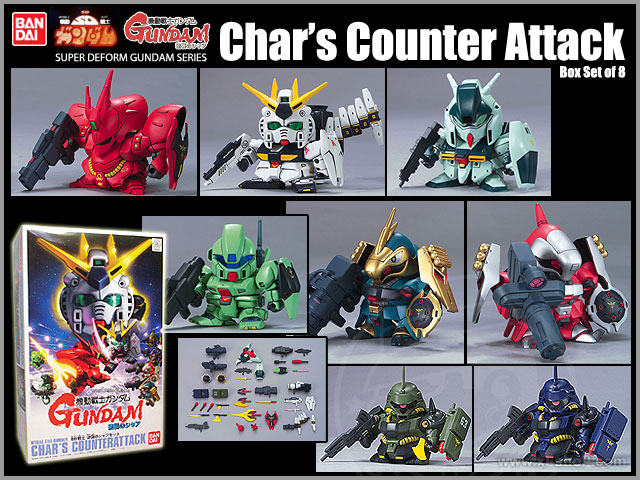Bandai - SD Gundam Series - Char's Counter Attack (Set of 8) Plastic Kit