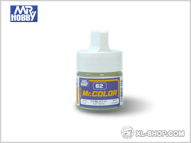 Mr.Hobby Color - Solvent-based Arcylic paint colors - No.62 Flat White