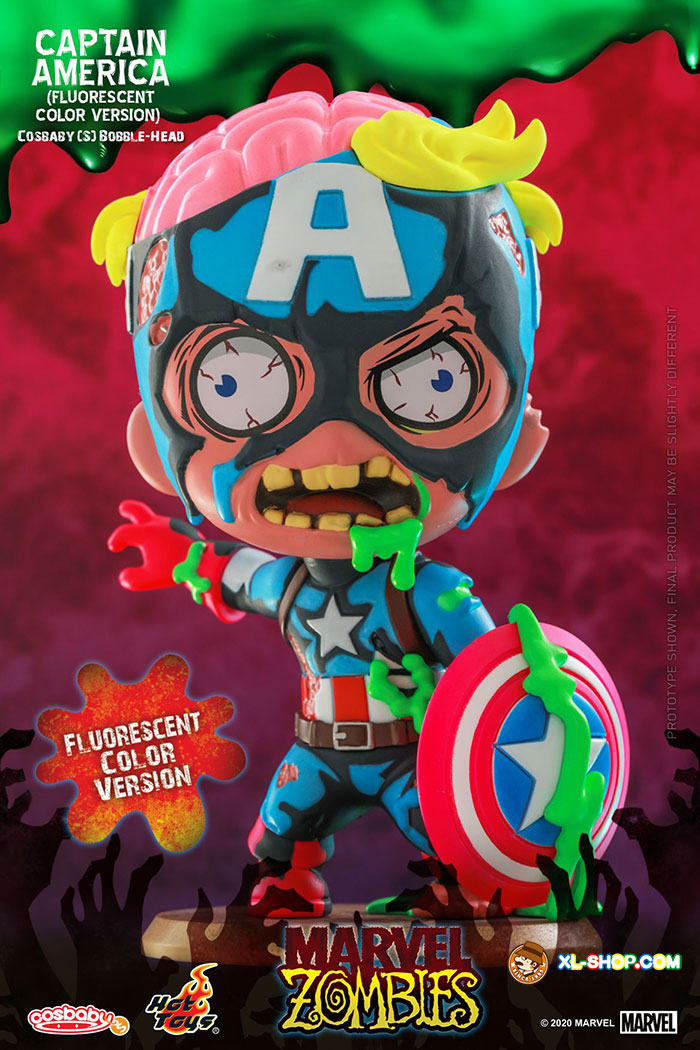 Hot Toys COSB833 Captain America Fluorescent Color Version Cosbaby S Bobble Head