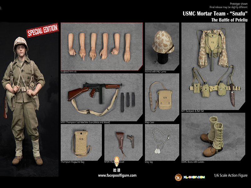 Facepoolfigure - FP017B - 1/6 USMC Mortar Team - Snafu Action Figure ...