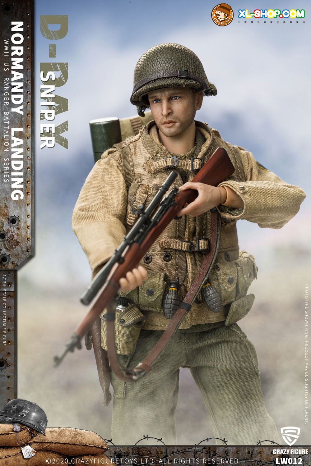Crazy Figure - LW012 - 1/12 WWII U.S. Rangers On D-Day Sniper
