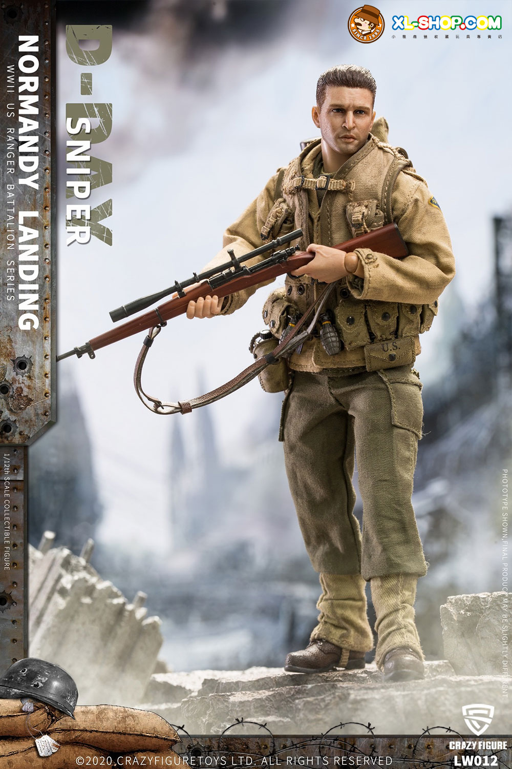 Crazy Figure - LW012 - 1/12 WWII U.S. Rangers On D-Day Sniper