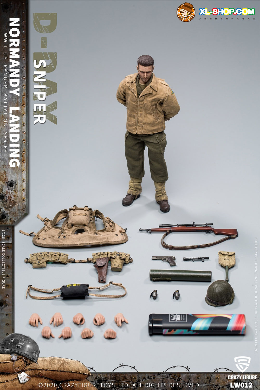 Crazy Figure - LW012 - 1/12 WWII U.S. Rangers On D-Day Sniper