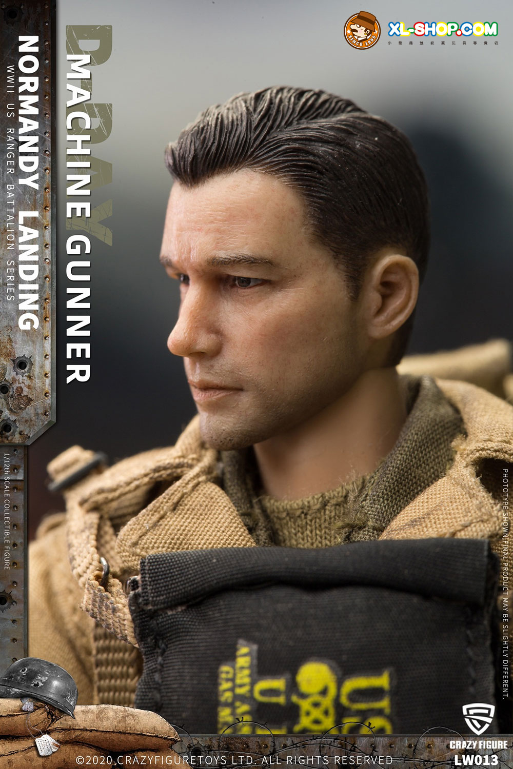 Crazy Figure - LW013 - 1/12 WWII U.S. Rangers On D-Day Machine gunner