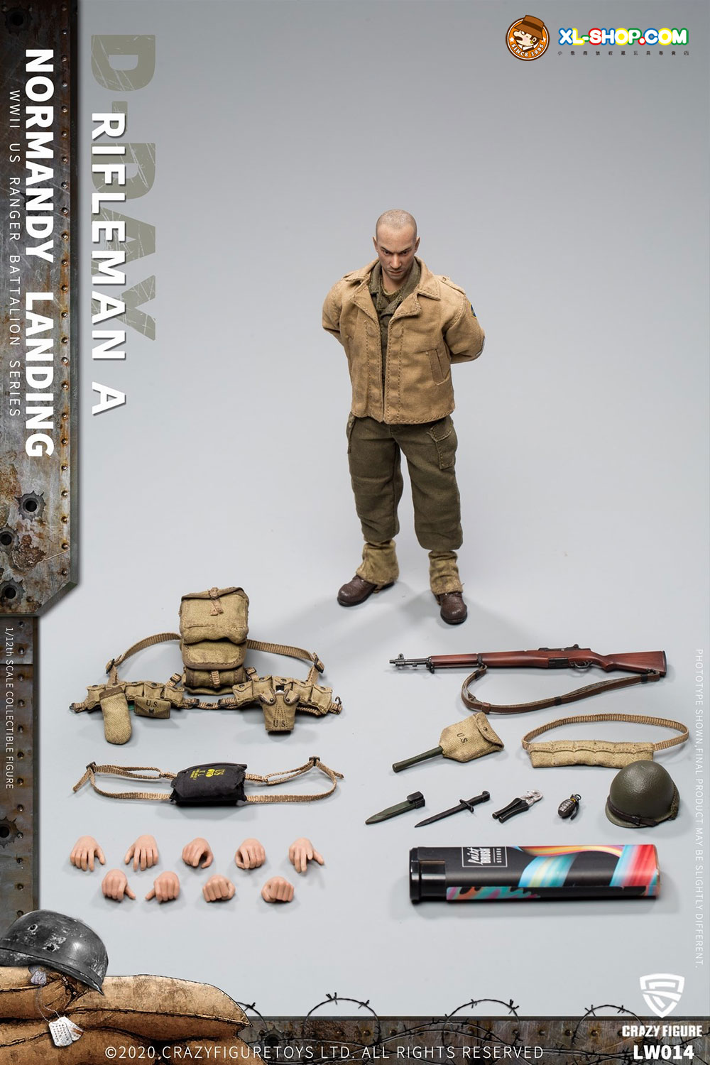 Crazy Figure - LW014 - 1/12 WWII U.S. Rangers On D-Day Rifleman A