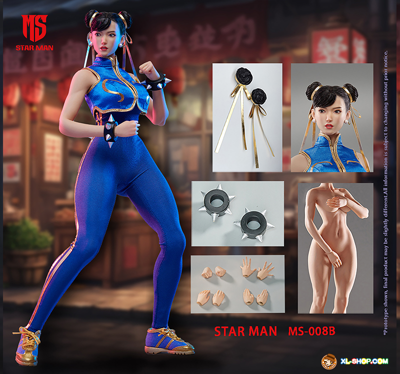 STAR MAN - MS-008B - 1/6 Female fighter Chun-li (Reprint Blue tight jumpsuit version)