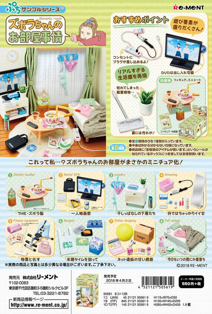 Re-Ment - Petit Sample Series - Slovenly Room [Box of 8]