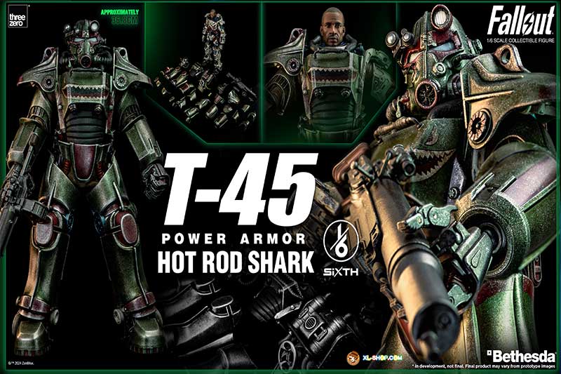 Threezero - 3Z0774 - Fallout - 1/6 T-45 Hot Rod Shark Power Armor (Ship ...