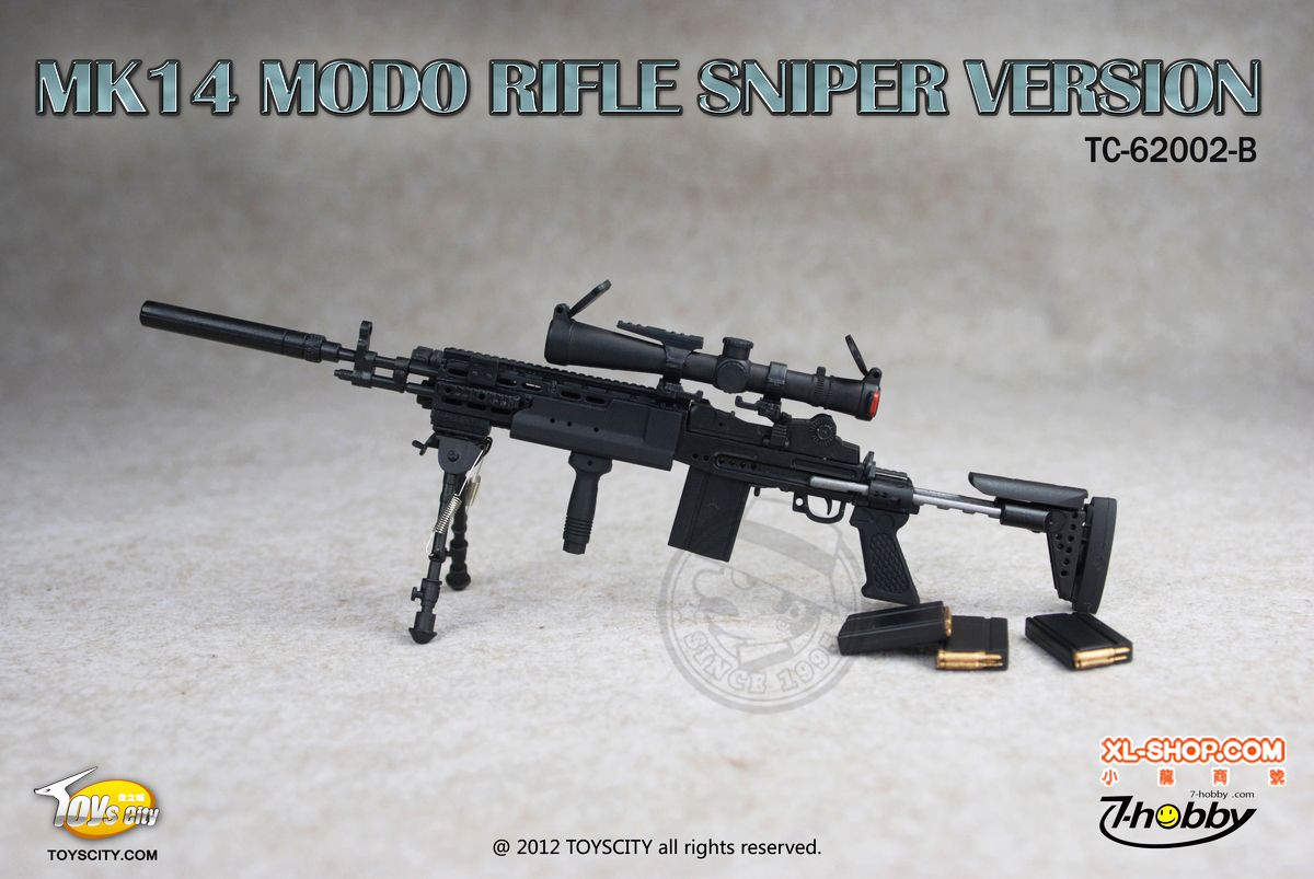 Toys City - 1/6 Accessories - MK14 Modo Rifle Sniper Black Version