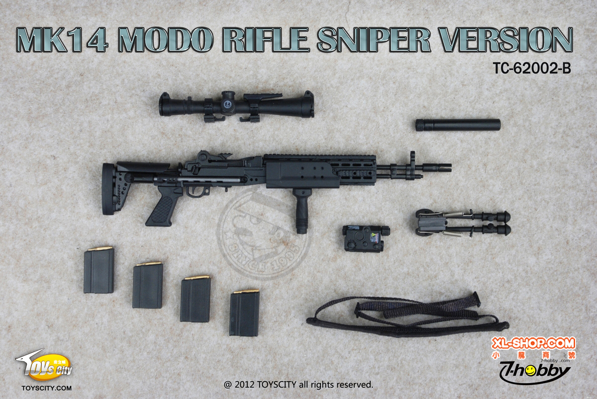 Toys City - 1/6 Accessories - MK14 Modo Rifle Sniper Black Version