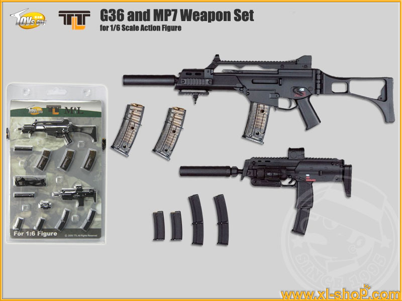 Toys City - G36 and MP7 Weapon Set for 1/6 Scale Action Figure